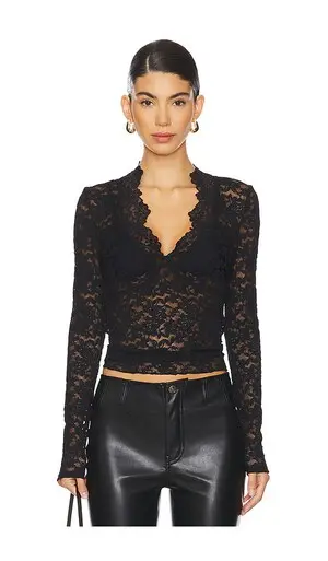 Sheer Lace Long Sleeve Blouses