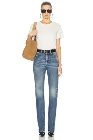 Saint Laurent Short Sleeve T-shirt - Natural