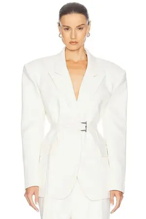 HELSA Belted Blazer - Cream