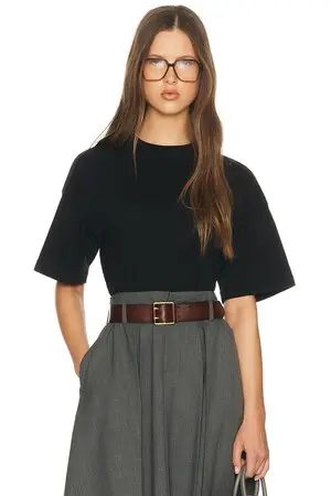 HELSA The Sculpted Tee In Thick Jersey - Black