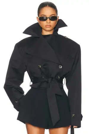 HELSA Oversized Cropped Trench