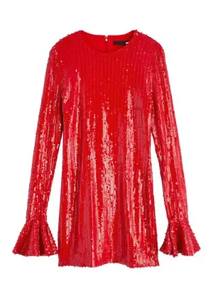 ROTATE BY BIRGER CHRISTENSEN Sequin-embellished Tulle Mini Dress