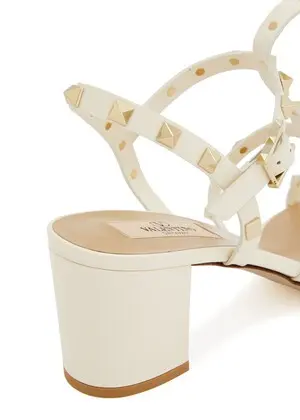 Valentino Garavani Rockstud 60 Leather Sandals - Ivory