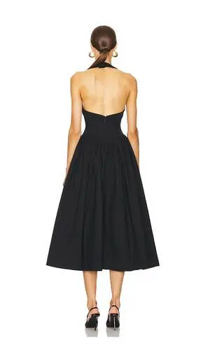 HELSA Faille Halter Midi Dress
