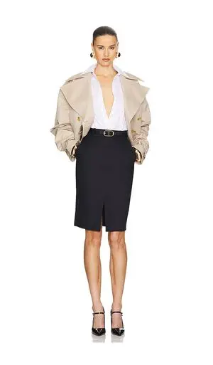 HELSA Oversized Cropped Trench Coat