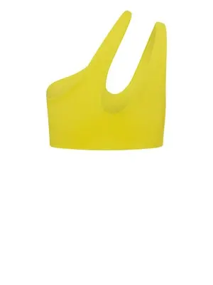 LET'S SWIM Teardrop One-shoulder Bikini Top - Yellow