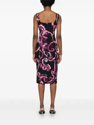 Versace Chromo Couture-print Midi Dress