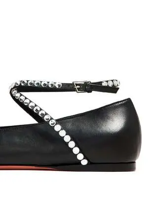 Amina Muaddi Ane Ballerinas - Black