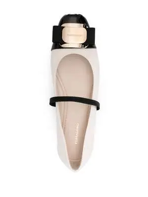 FERRAGAMO Vara Bow Ballerina Flats - Neutrals