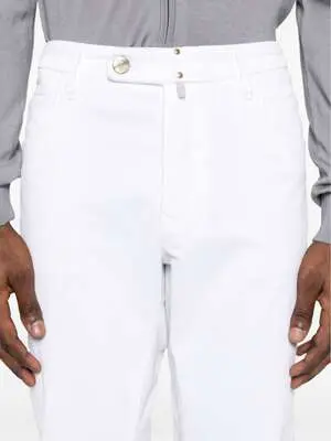 Incotex Corduroy Straight Leg Trousers - White