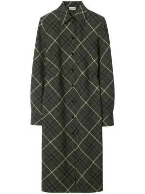 Burberry Check-print Shirt Dress - Grey