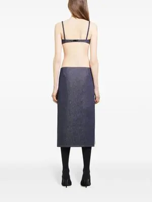 COURREGES Straight Denim Midi Skirt