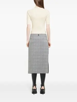 COURREGES Oblique Prince Of Wales Midi Skirt - Black