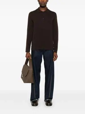 ZANONE Knitted Polo Shirt - Brown