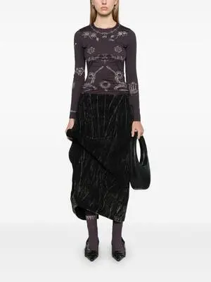 MARINE SERRE Tattoo-printed Jersey Tights - Brown