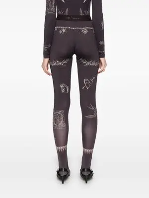 MARINE SERRE Tattoo-printed Jersey Tights