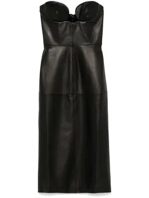 NENSI DOJAKA Leather Midi Dress