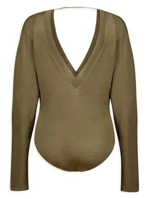 Saint Laurent Fine-knit Bodysuit - Green