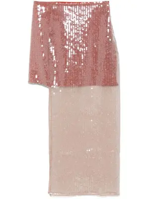NENSI DOJAKA Asymmetric Sequin Midi Skirt