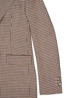 PAULA Houndstooth-check Wool Blazer
