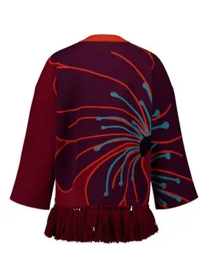 PAULA Fringe-detail Jacquard Sweater