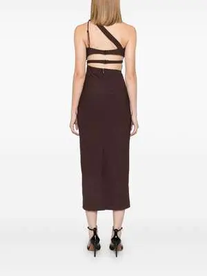 NENSI DOJAKA Asymmetric Midi Dress - Brown