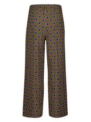 PAULA Printed Silk Trousers - Green