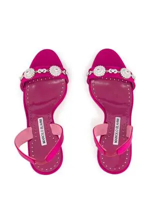 Manolo Blahnik 90mm Lamisan Slingback Sandals - Pink