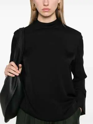 Theory Scarf-detail Silk Blouse - Black