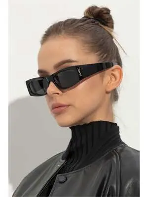 Saint Laurent Logo Rectangle-framed Sunglasses
