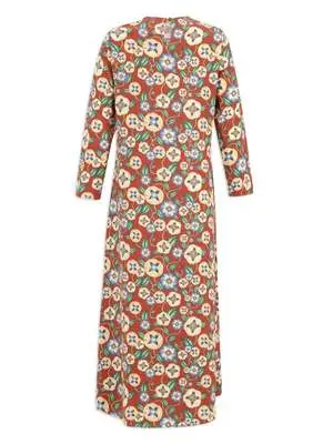 PAULA S Printed Silk Midi Dress