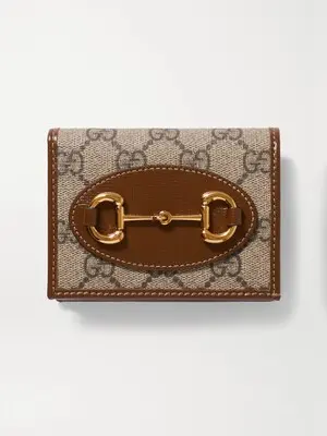 Gucci Horsebit 1955 Leather-trimmed Printed Coated-canvas Wallet - Neutrals