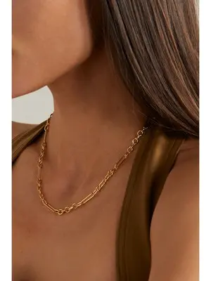 FOUNDRAE Small Mixed Clip 18-karat Chain Necklace