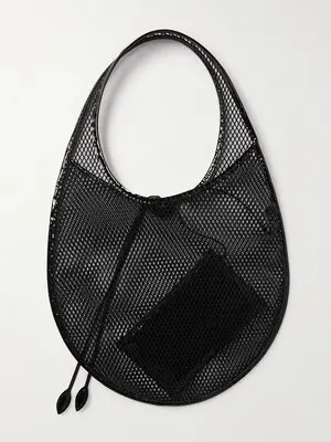 Alaïa Patent-leather Trimmed Mesh Shoulder Bag