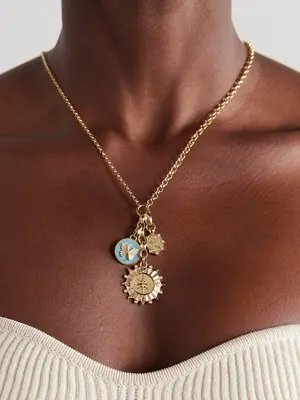 FOUNDRAE 18-karat Enamel And Diamond Medallion Necklace