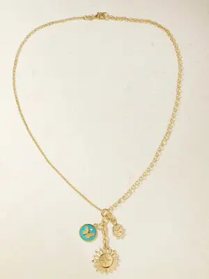 FOUNDRAE 18-karat Enamel And Diamond Medallion Necklace