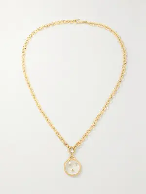 FOUNDRAE Wholeness 18-karat Quartz And Diamond Necklace - Gold