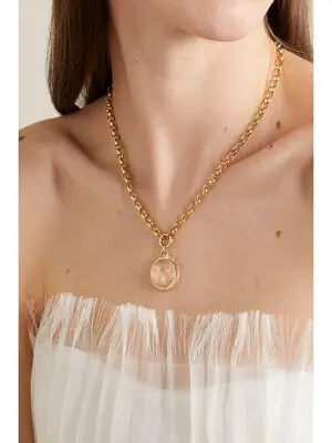 FOUNDRAE Wholeness 18-karat Quartz And Diamond Necklace