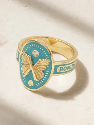 FOUNDRAE Reverie 18-karat Diamond And Enamel Ring