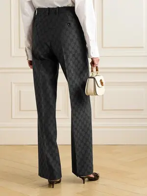 Gucci Pleated Wool-jacquard Wide-leg Pants