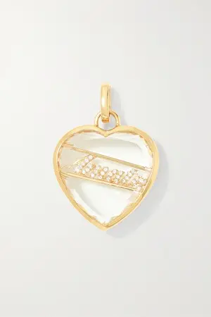 FOUNDRAE Amate 18-karat Quartz And Diamond Pendant - Gold