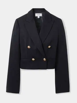 REISS Leigh Cropped Wool-blend Blazer