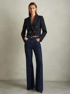REISS Leigh Cropped Wool-blend Blazer
