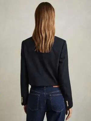 REISS Leigh Cropped Wool-blend Blazer