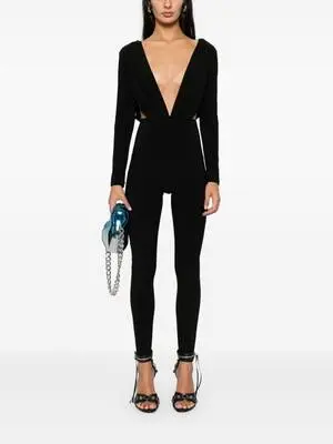 Alchemy Fashions Plunging V-neck Jumpsuit - Black