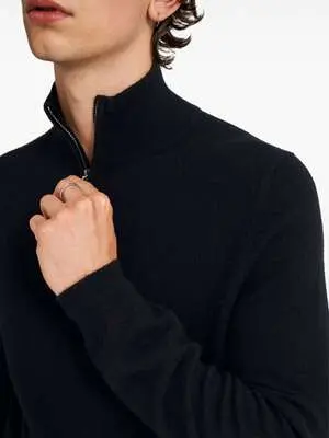 Pringle Of Scotland Zip-up Cashmere Jumper - Black