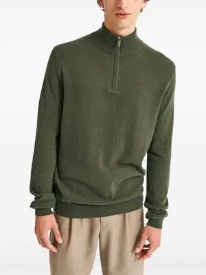 Pringle Of Scotland Half-zip Cashmere Jumper - Green