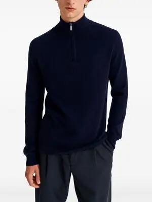 Pringle Of Scotland Half-zip Cashmere Jumper - Blue