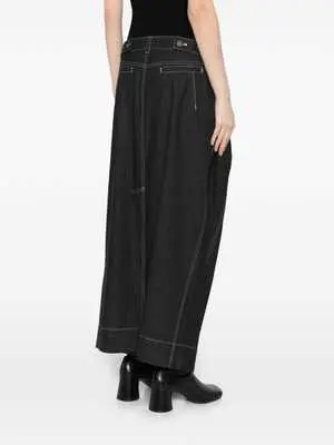 LOW CLASSIC Double Waist Maxi Denim Skirt
