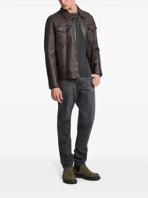 YVES SALOMON Denim-style Leather Jacket